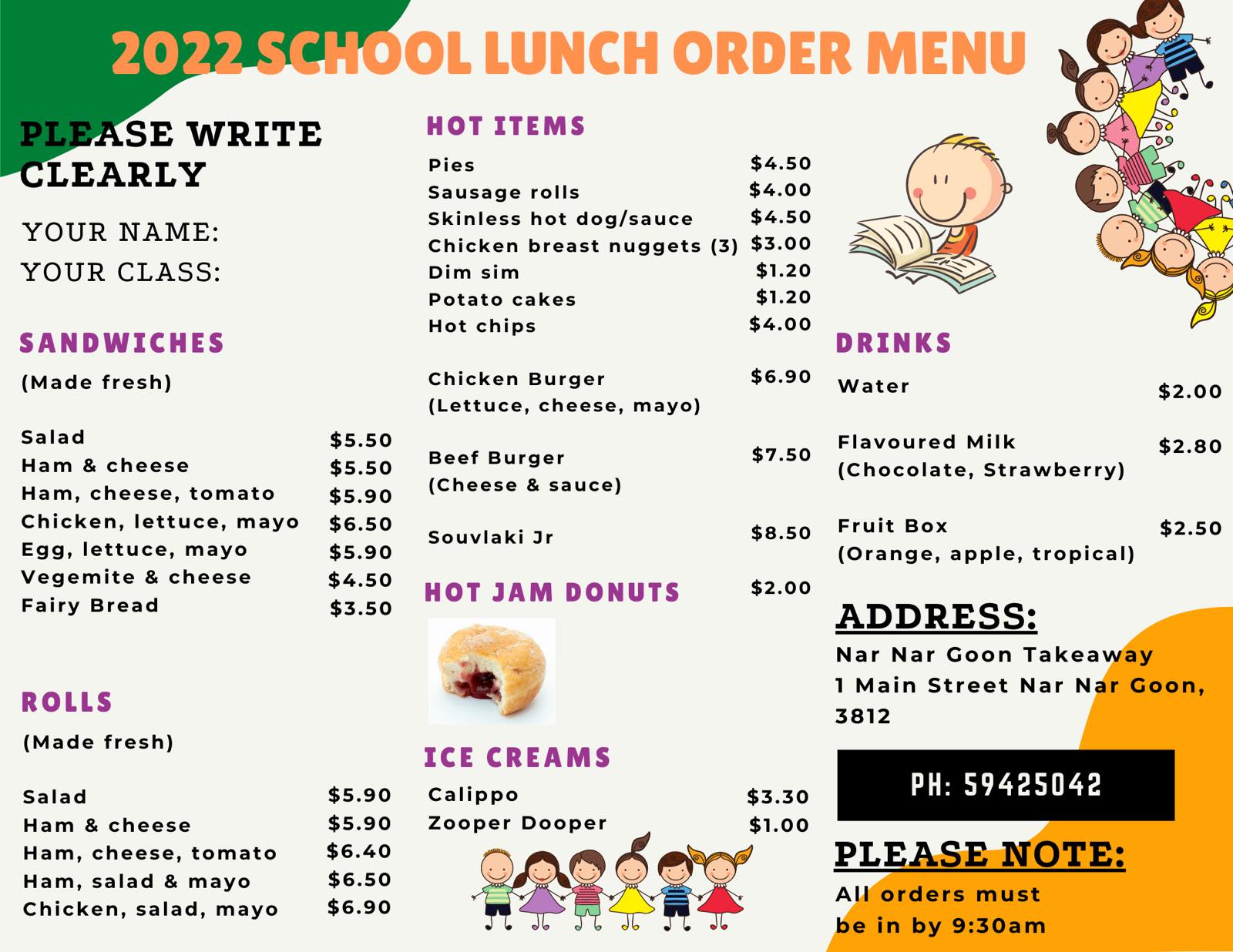 Lunch Orders